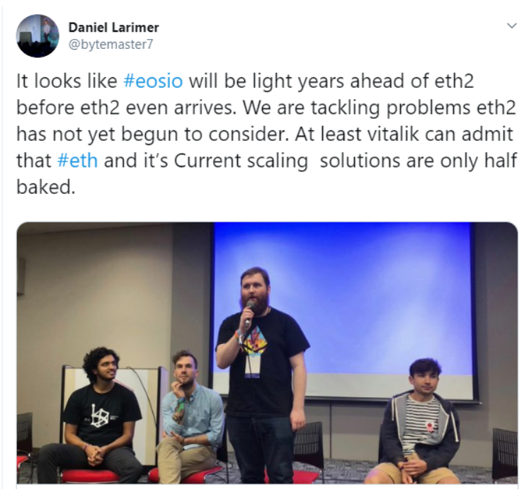 EOSIO 2 ra mắt, Dan Larimer đá đểu Vitalik: Chúng tôi đang giải quyết vấn đề mà Ethereum còn ...